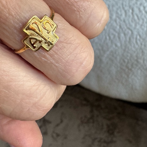 JTV | Jewelry | K Yellow Gold Alpha And Omega Cross Ring | Poshmark